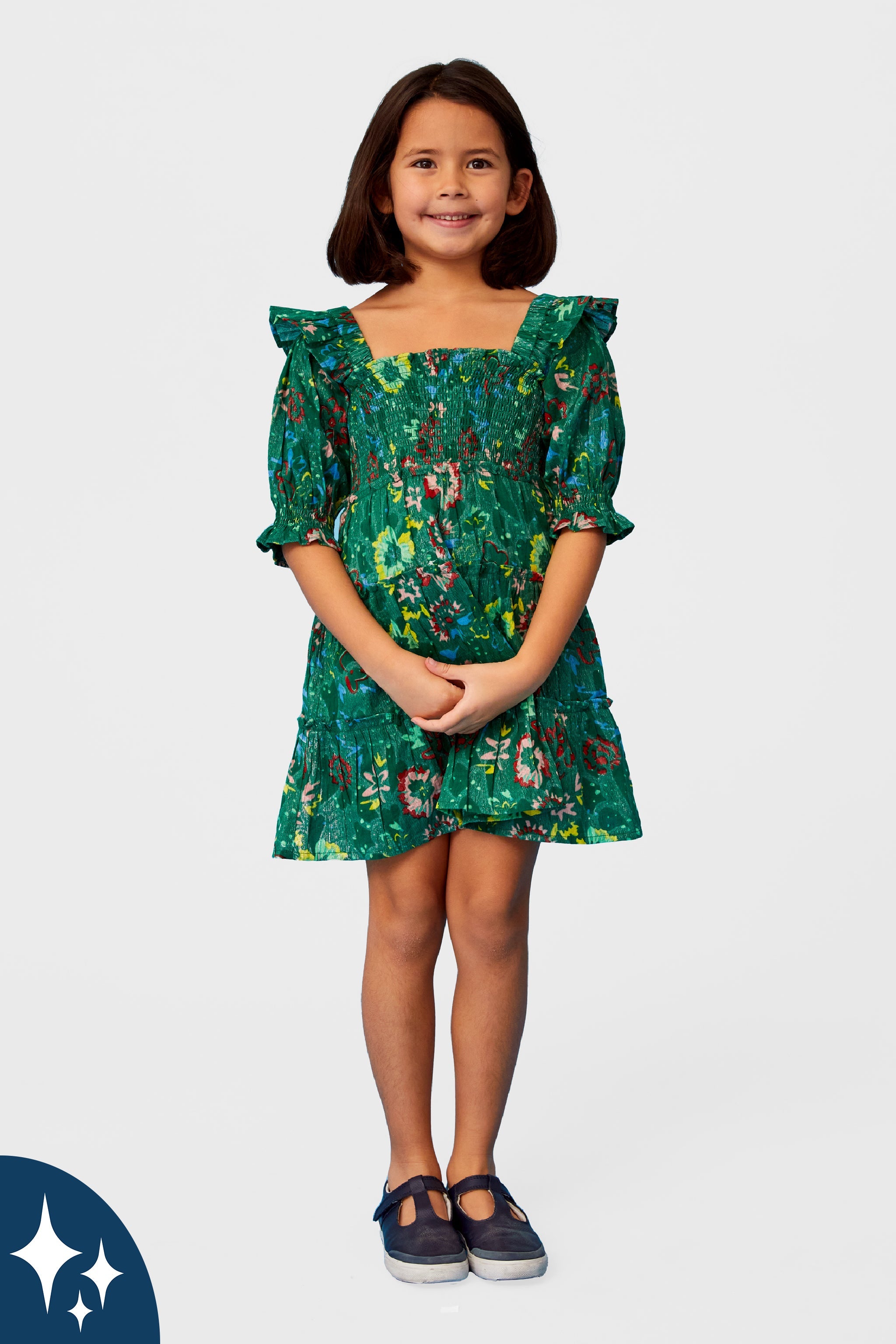 Kids Evergreen Floral Ciera Dress | The Rabbit Hole – Roller Rabbit Outlet